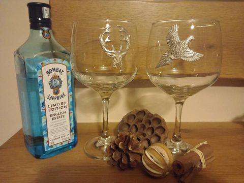 Pewter Stag Gin Balloon Glass - Castle Gunmakers